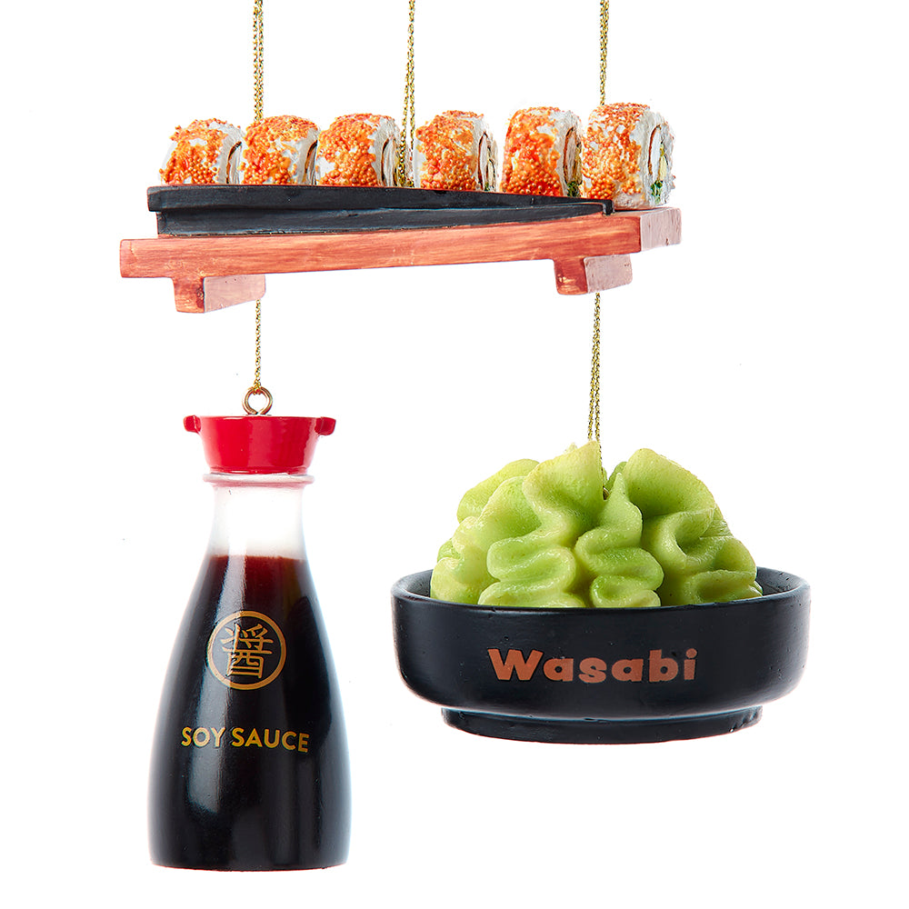 Wasabi, Soy Sauce & Sushi Ornament, 3 Assorted – ChristmasCottage