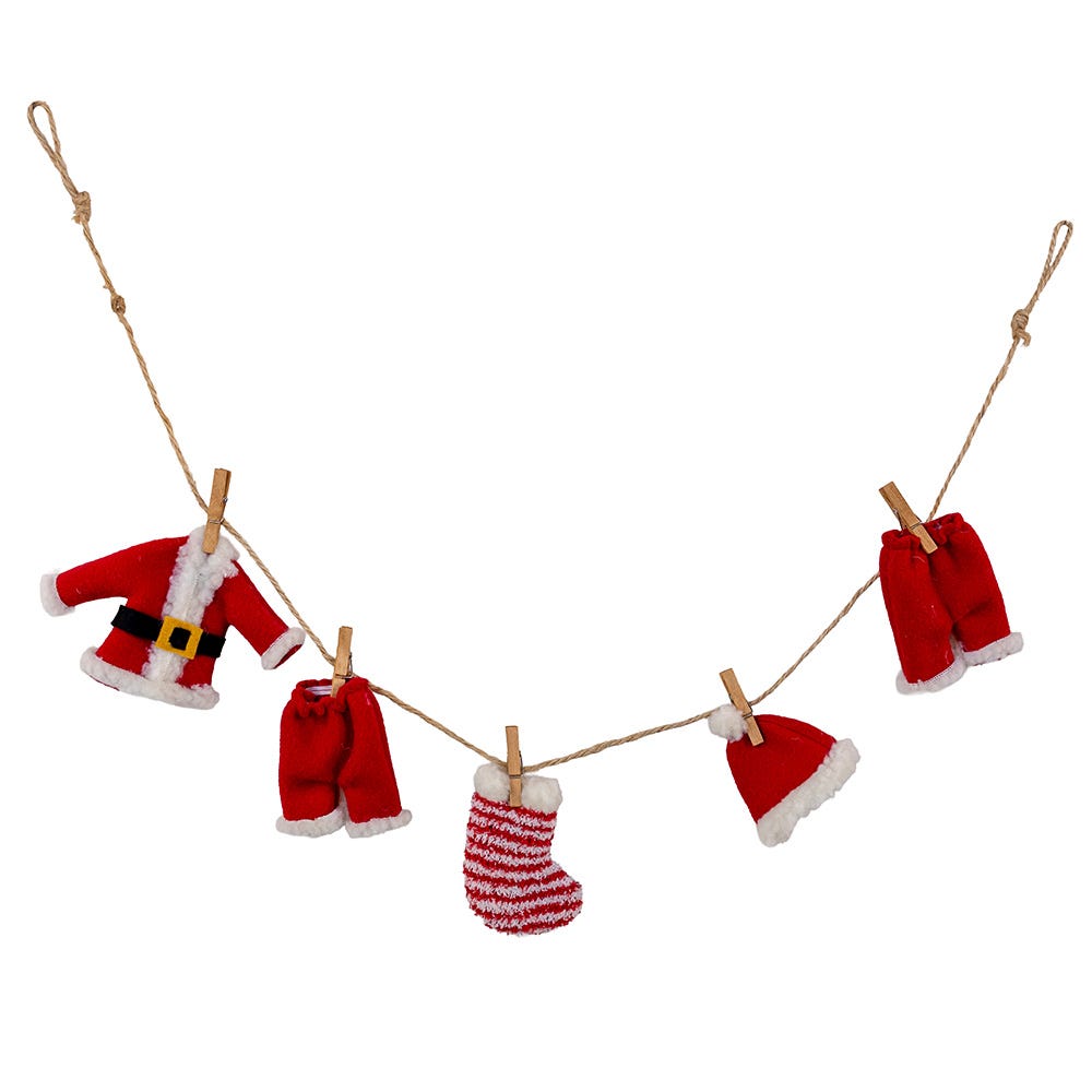 Cloth Santa Suit Novelty Garland – ChristmasCottage