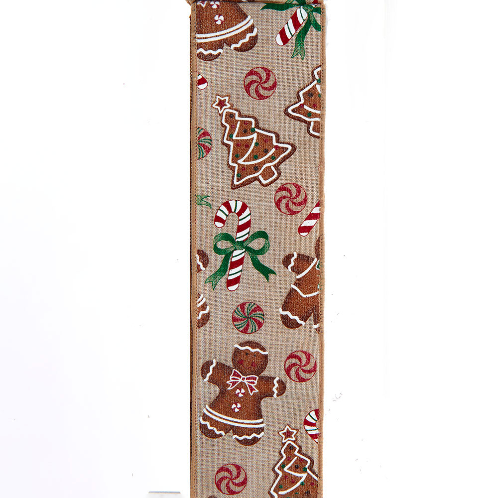 Gingerbread Patterned Double Wire Ribbon – ChristmasCottage